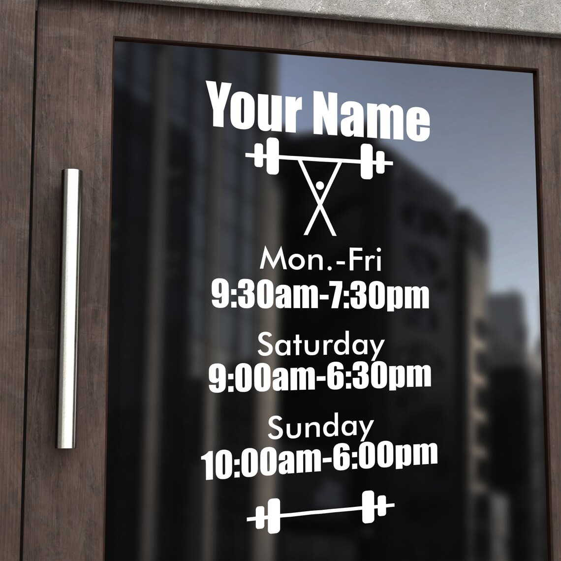 Human Drawing With Barbells Individual Gym Open Decal - Barbells ...