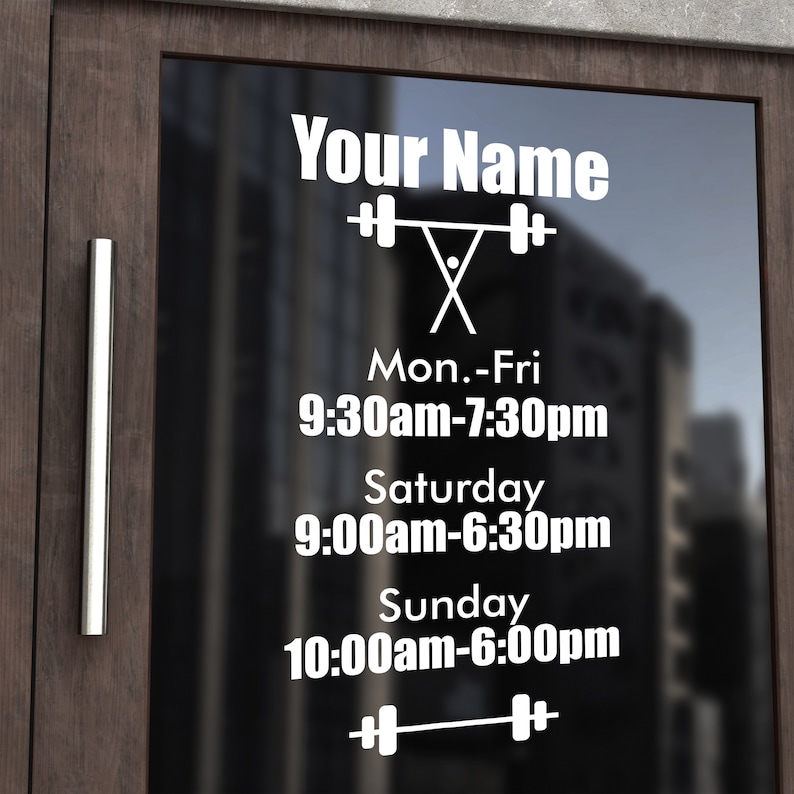 Human Drawing With Barbells Individual Gym Open Decal - Barbells ...