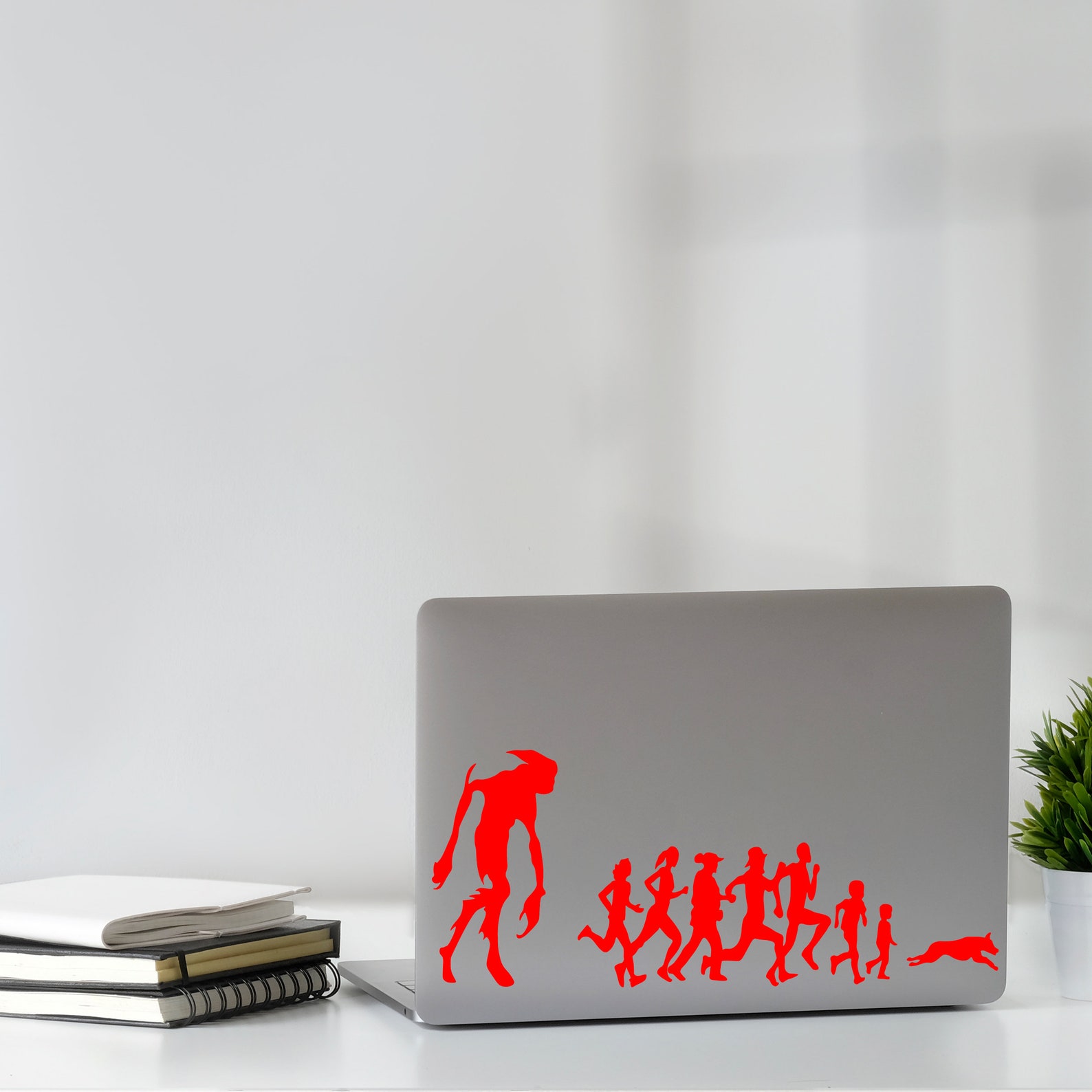 Figure Family Stickers With Silhouettes of Family Members Escaping From ...