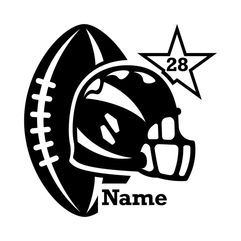Personalized Custom Football Wall Decal for Boys Room Sport Decor ...