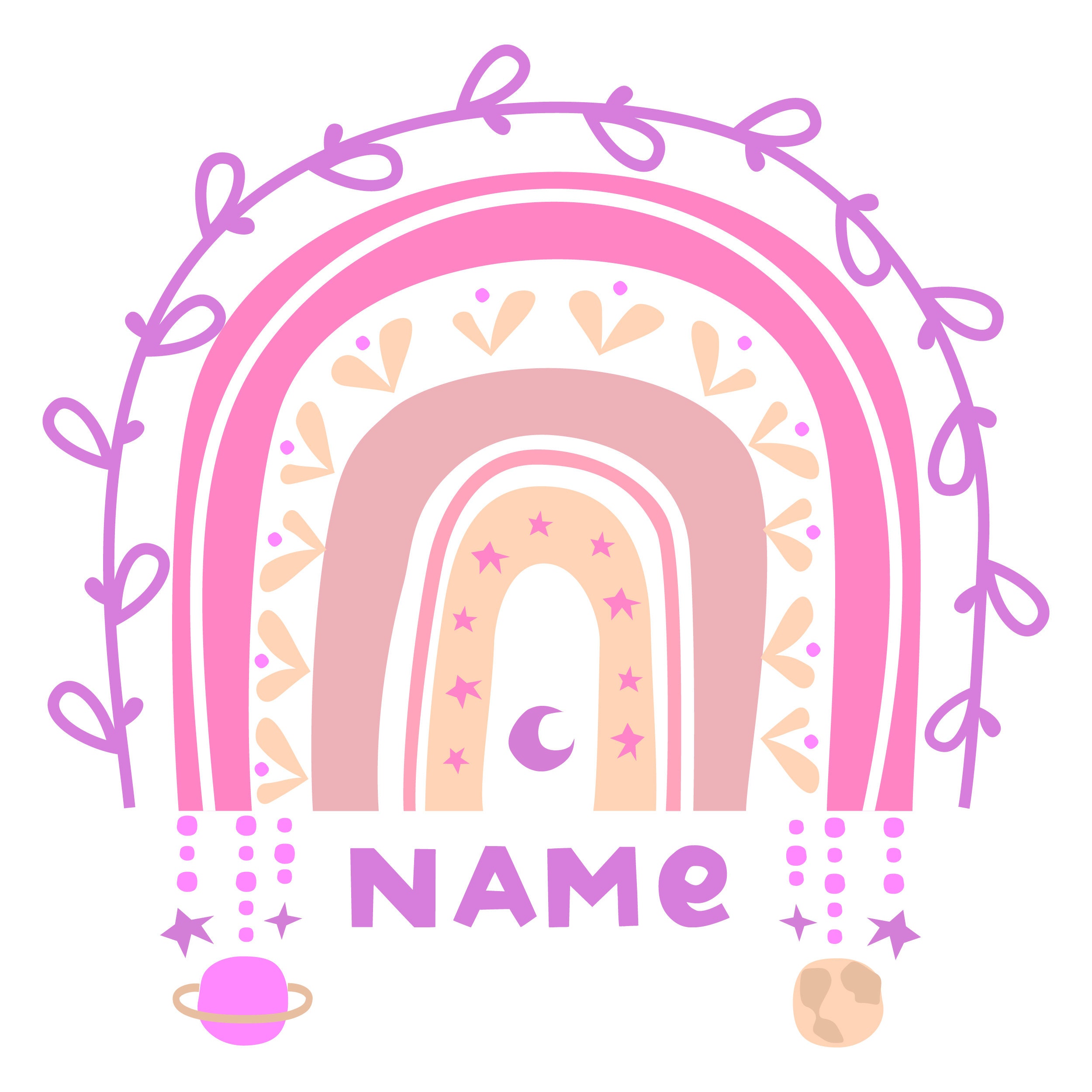 Personalized Boho Rainbow Wall Stickers Add a Pop of Color to Your ...