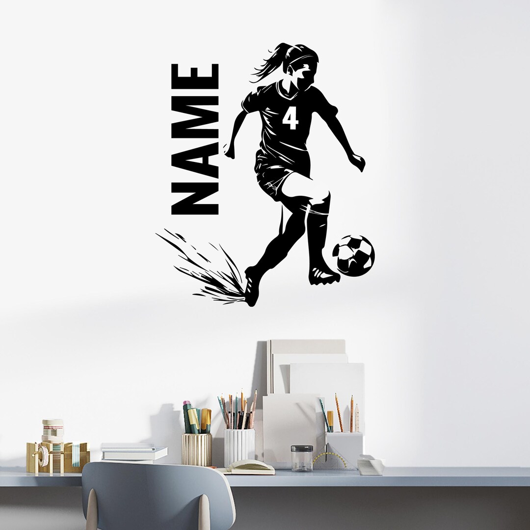 Wall Decals Soccer - Vinyl Soccer Player Wall Decal - Personalized ...