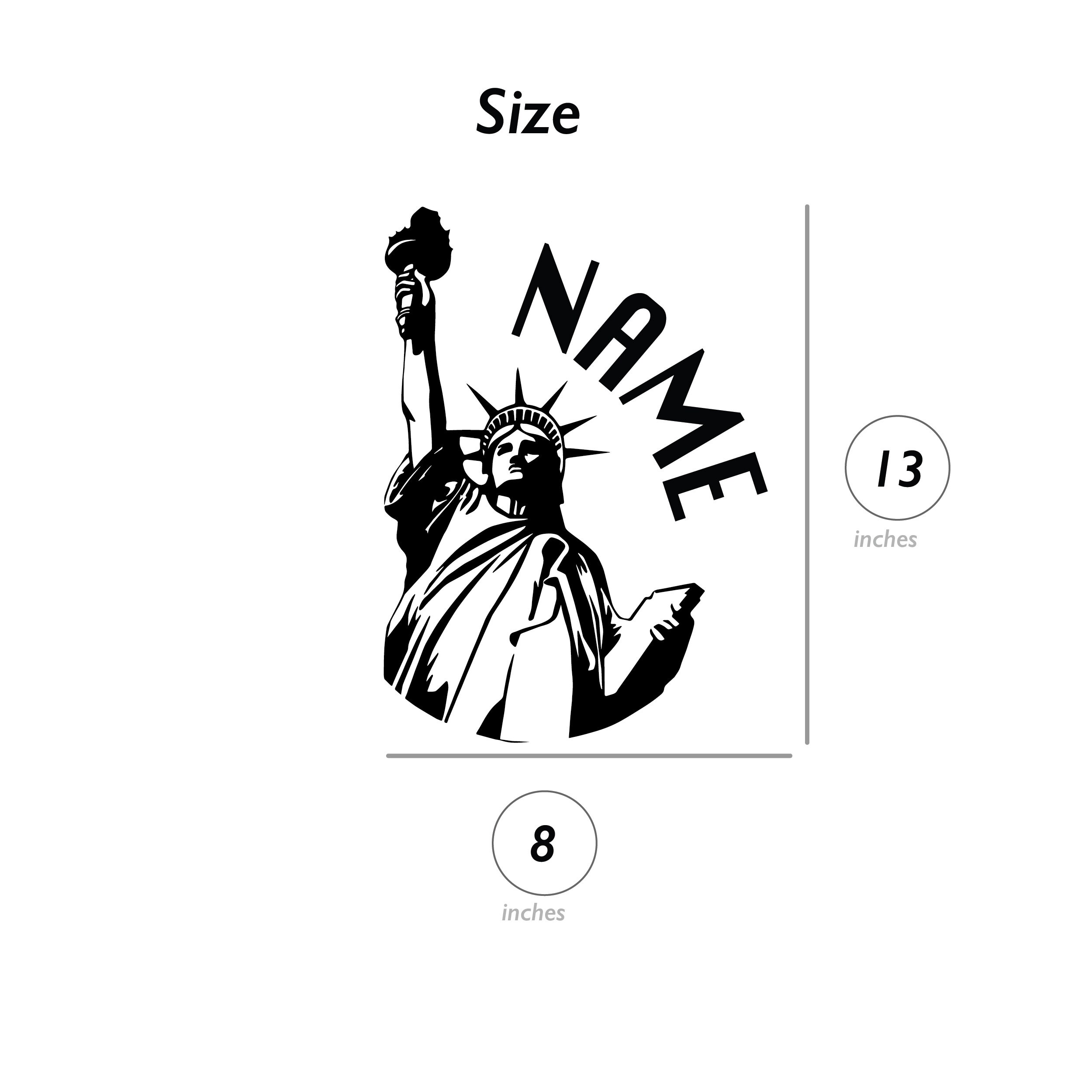Statue of Liberty Car Decal With Personal Name Inscription -statue of ...