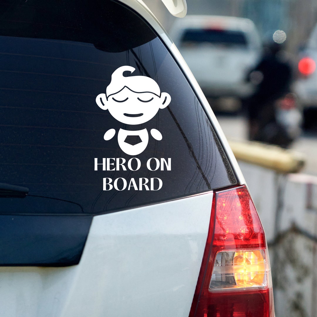 Baby on Board Sticker for Cars Cute Baby in Car Decal With Suction ...