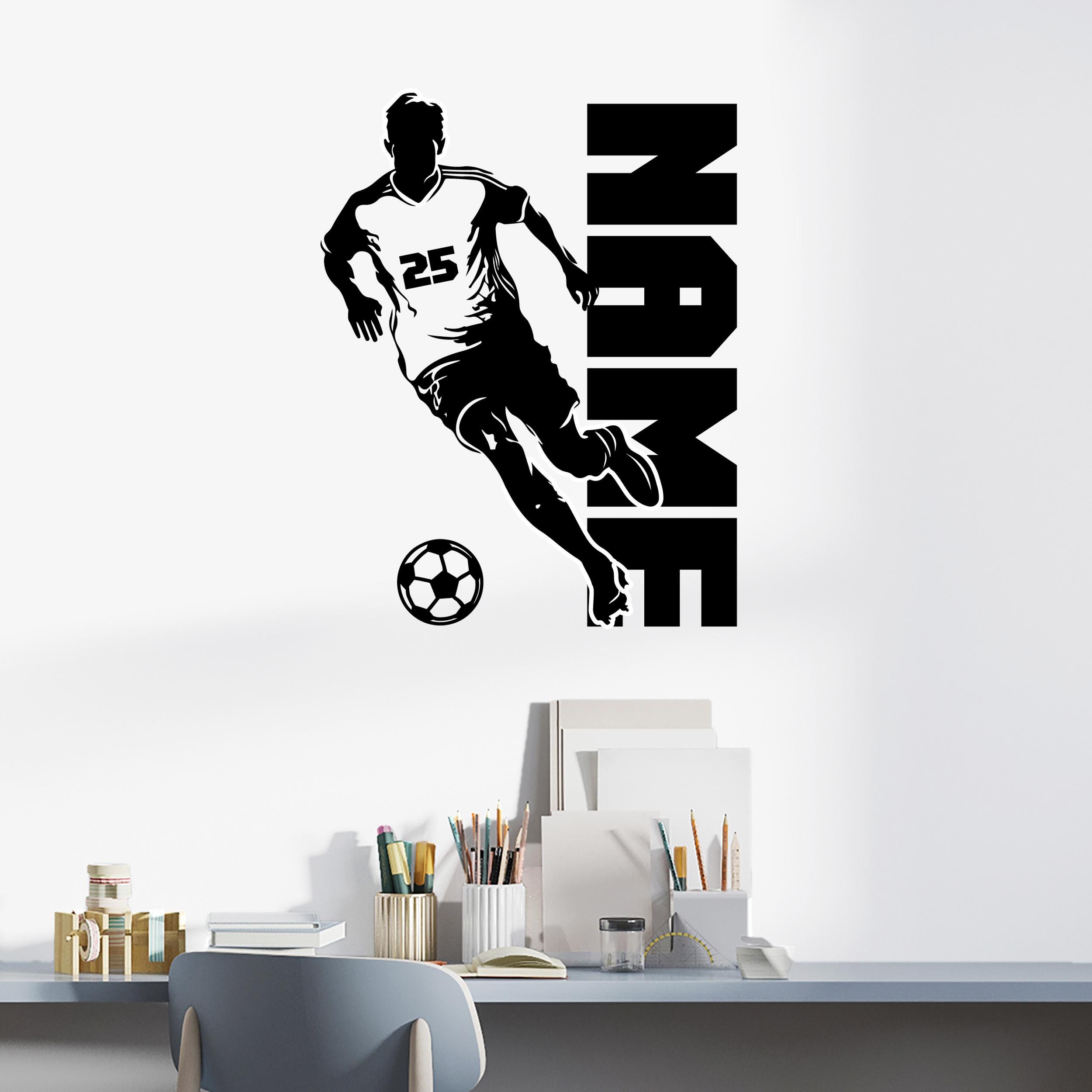 Custom Name Soccer Wall Decal - Soccer Wall Decal Customized ...