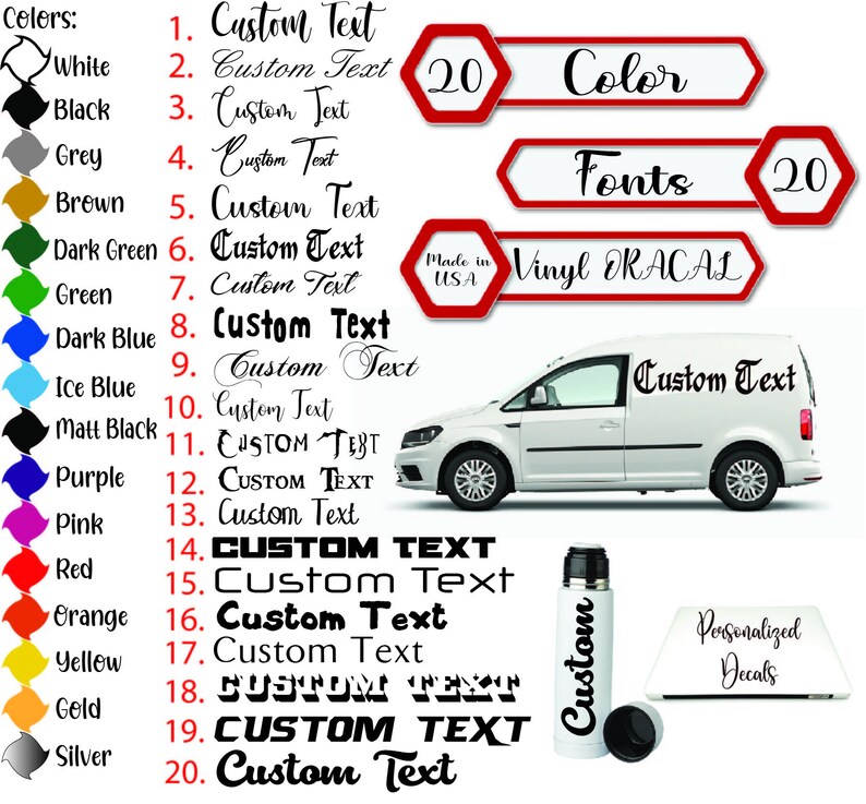 Personalized Custom Font Name Decal Sticker - Custom Vinyl Lettering ...