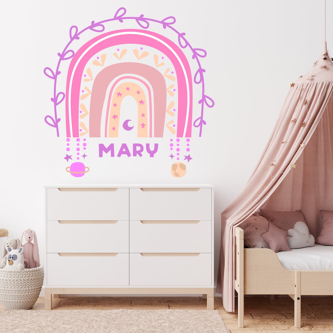 Personalized Boho Rainbow Wall Stickers - Add a Pop of Color to Your ...