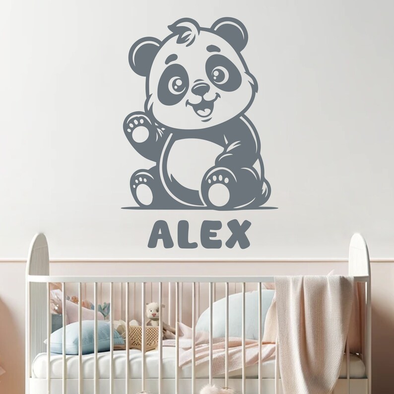 Animal Door Decals Nursery Door Decal Panda Door Stickers Personalized ...