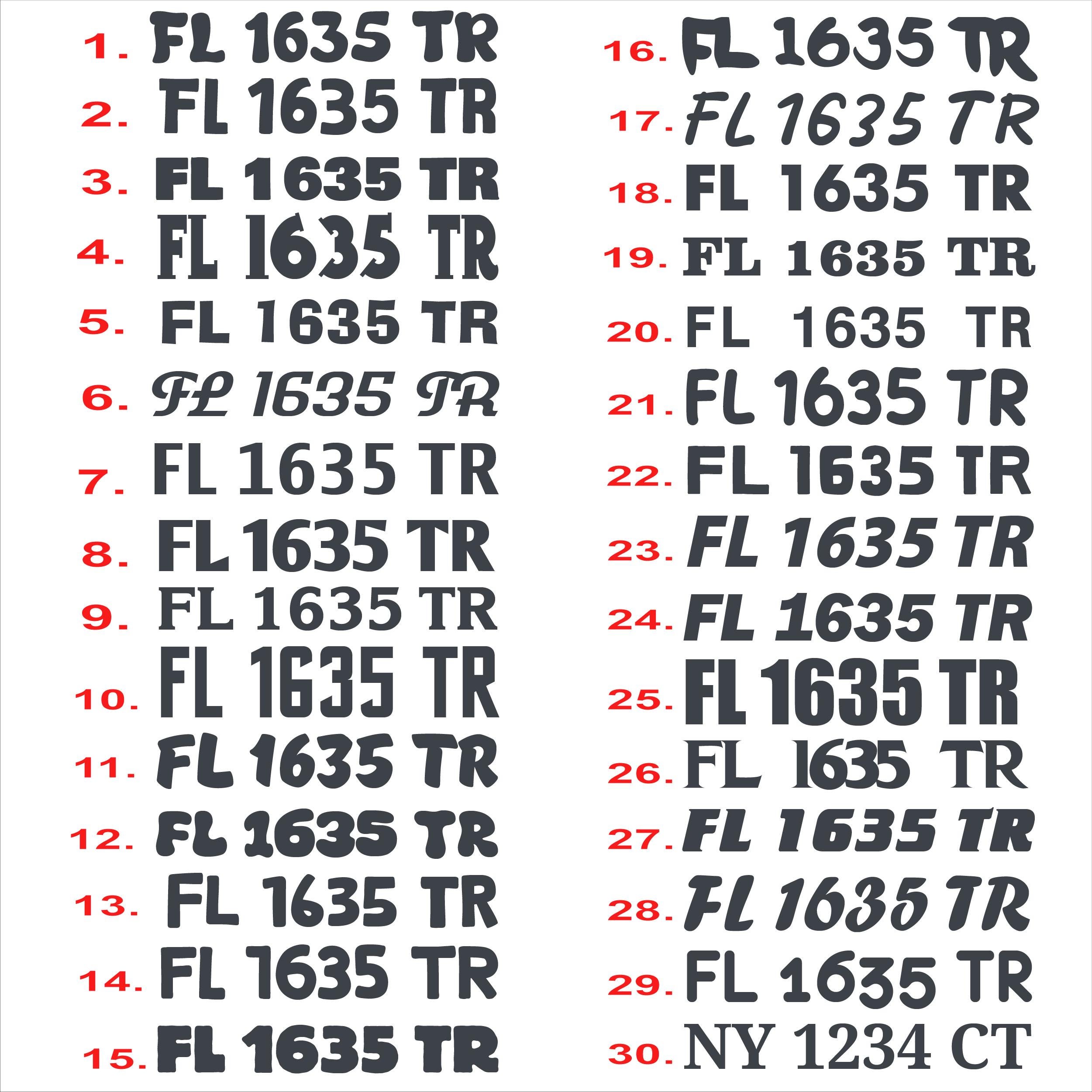 Personalized Boat Lettering & Number Decal - 2 Pack of Boat ...