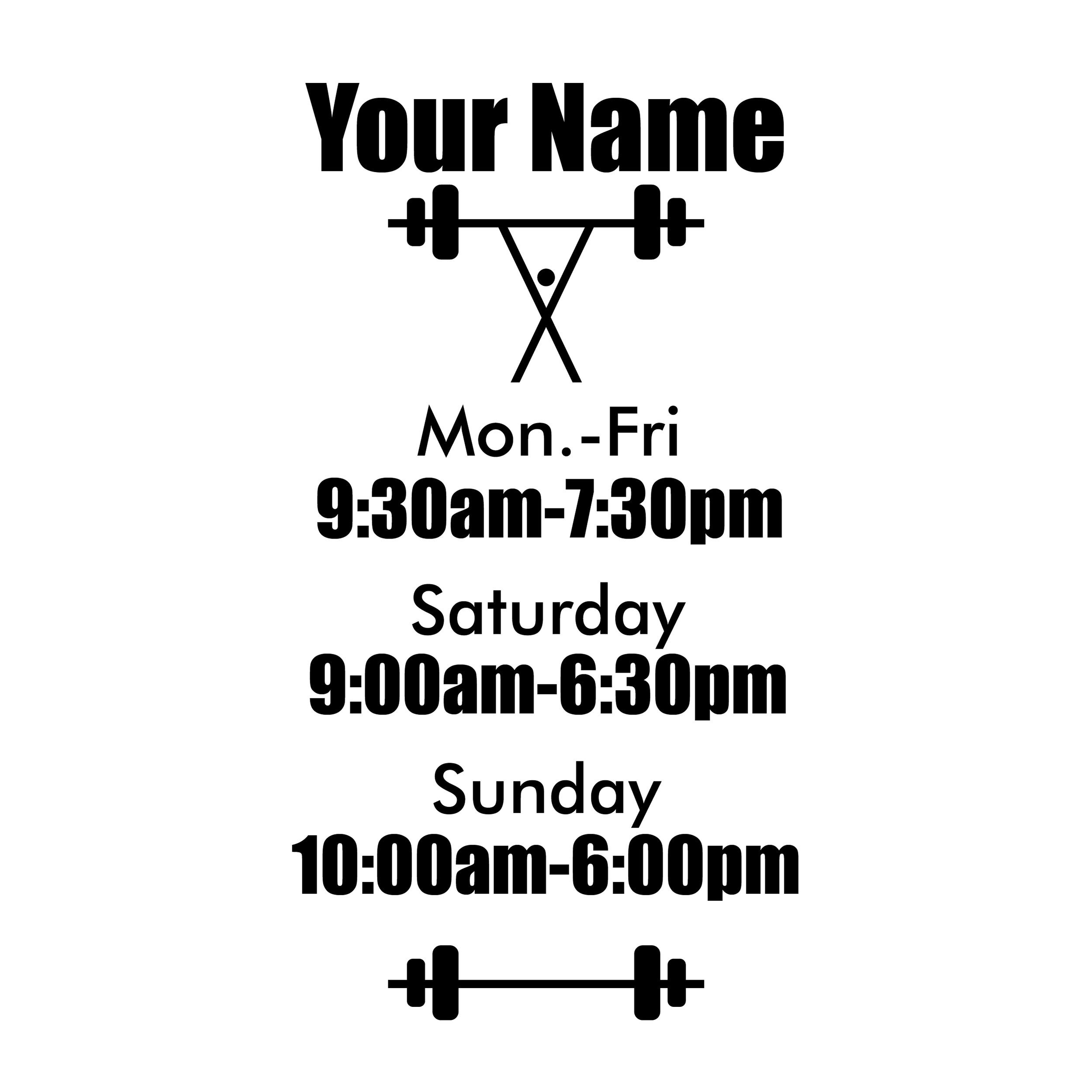 Human Drawing With Barbells Individual Gym Open Decal - Barbells ...