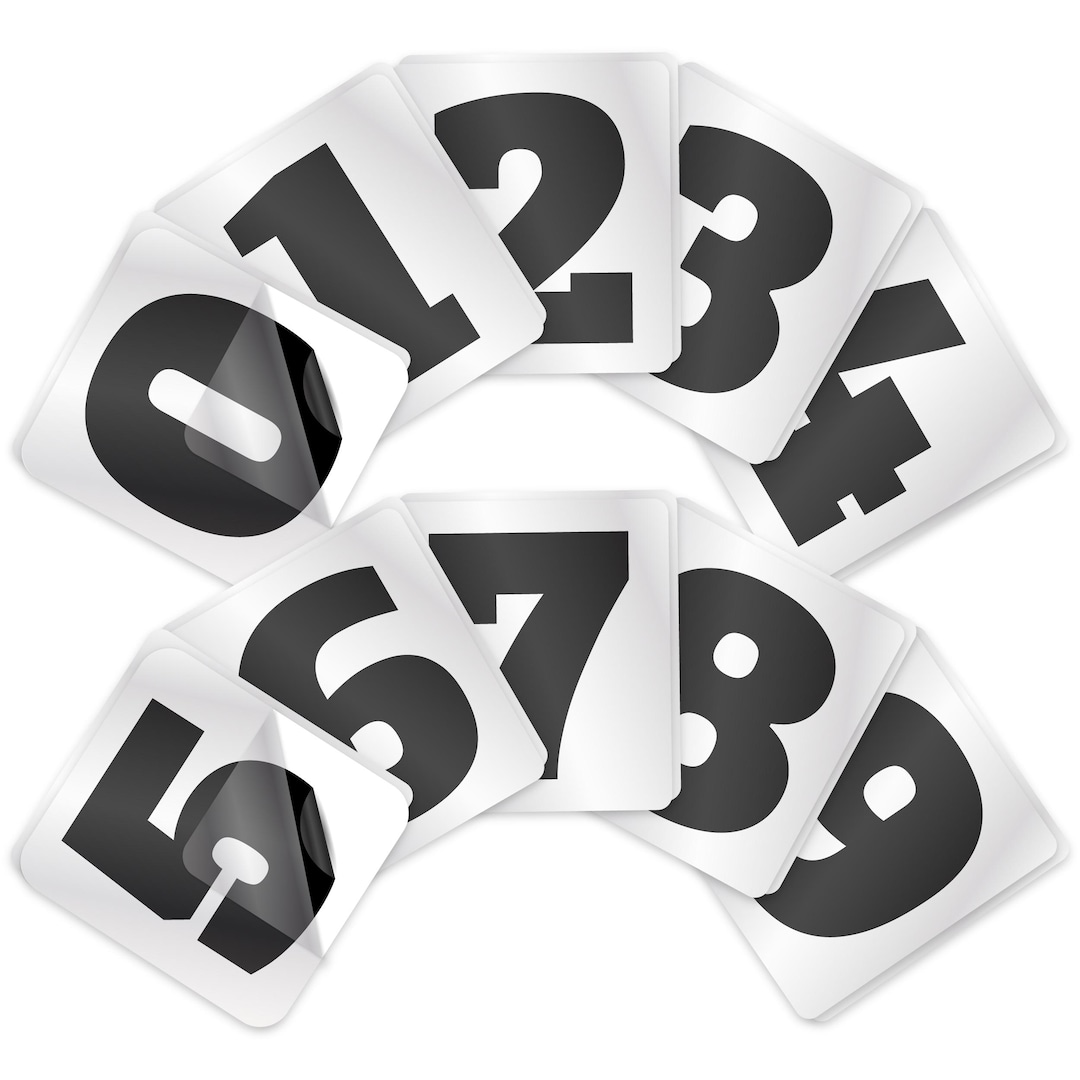 Address Numbers Stickers 2 Sets of 4-inch Vinyl Black Sticker Numbers ...