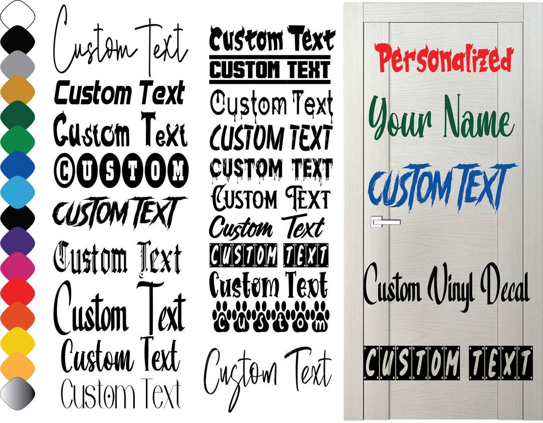 Personalized Text Vinyl Sticker With Your Own Custom Name Number ...