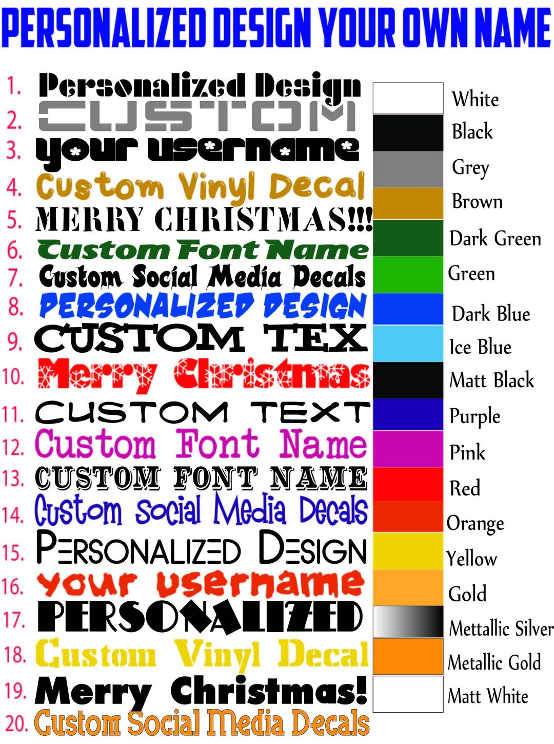 Personalized Design Your Own Name - Custom Text Vinyl Sticker Car ...