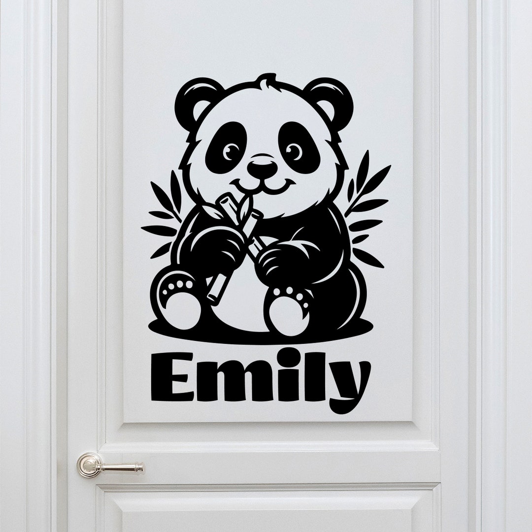 Panda Door Stickers Animal Door Stickers for Kids' Room Personalized ...