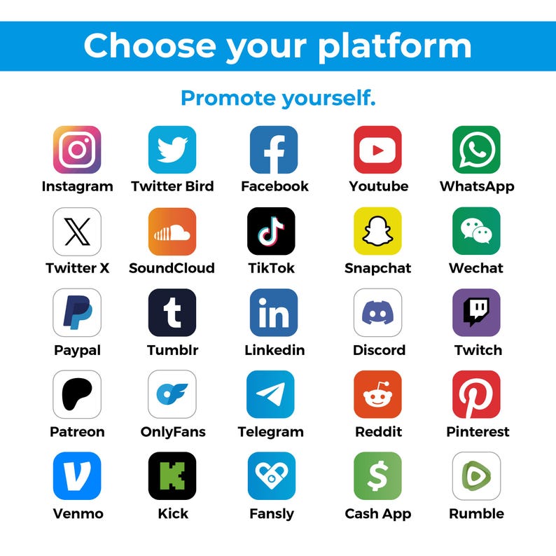 Custom Social Media Vinyl Stickers - Customized Name Username Logo ...