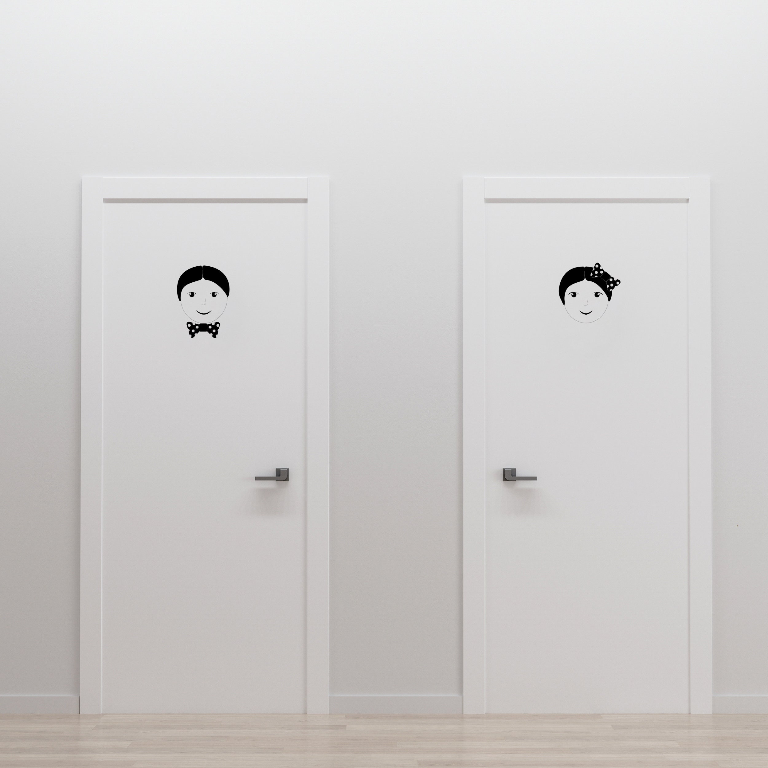 Funny Restroom Sign-art Decal With Cute Girl and Boy-decor for - Etsy