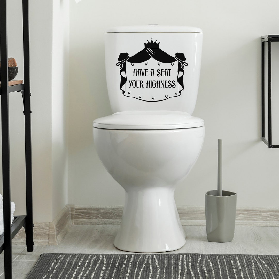 Toilet Lid Decal - Bathroom Decal for Queens and Kings - Vinyl Sticker ...