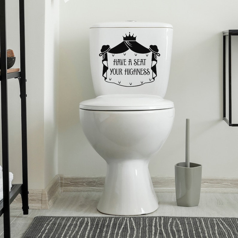 Toilet Lid Decal - Bathroom Decal for Queens and Kings - Vinyl Sticker ...