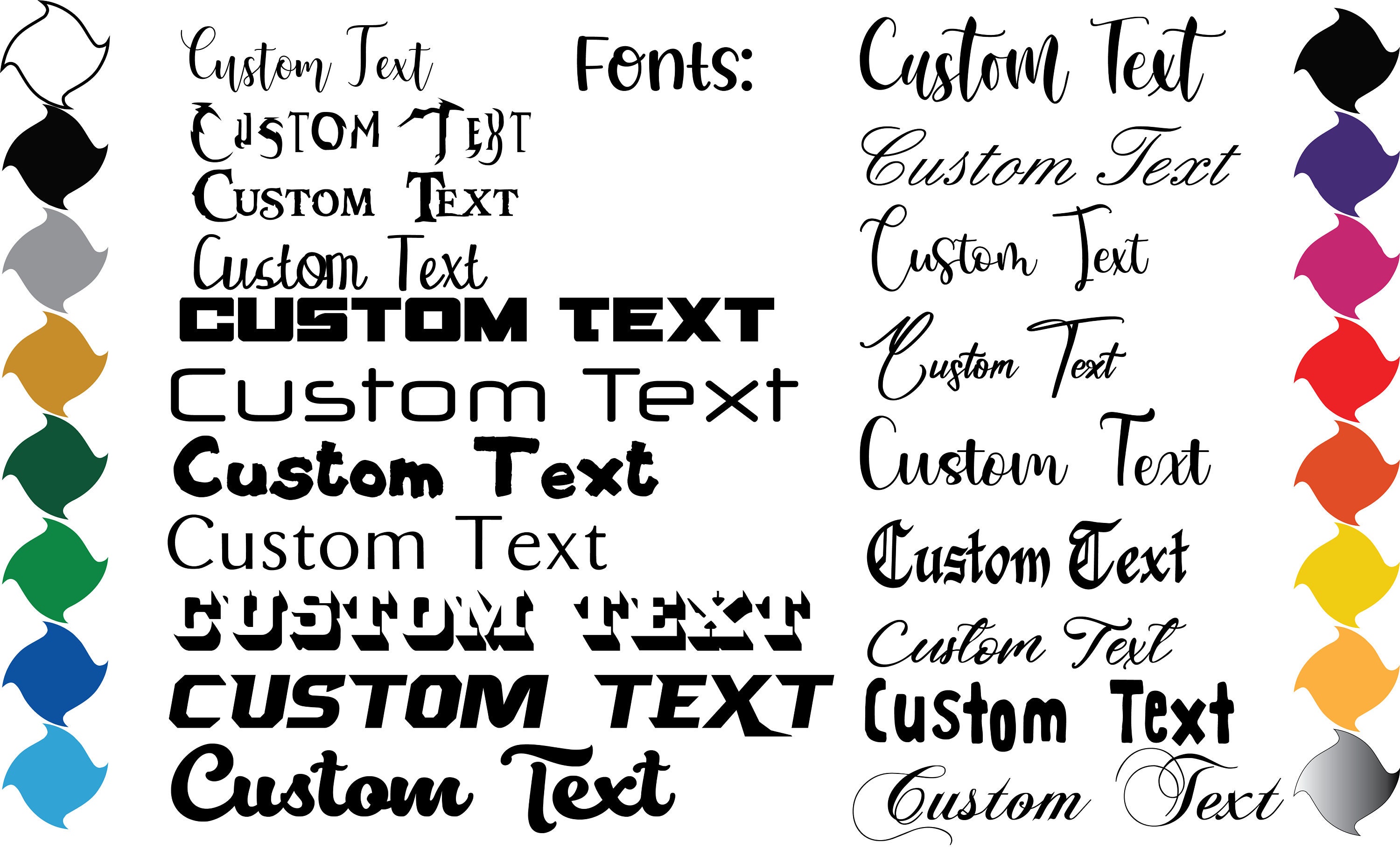 Design Your Own (20 Fonts + 20 Colors) Custom Vinyl Lettering Decal ...