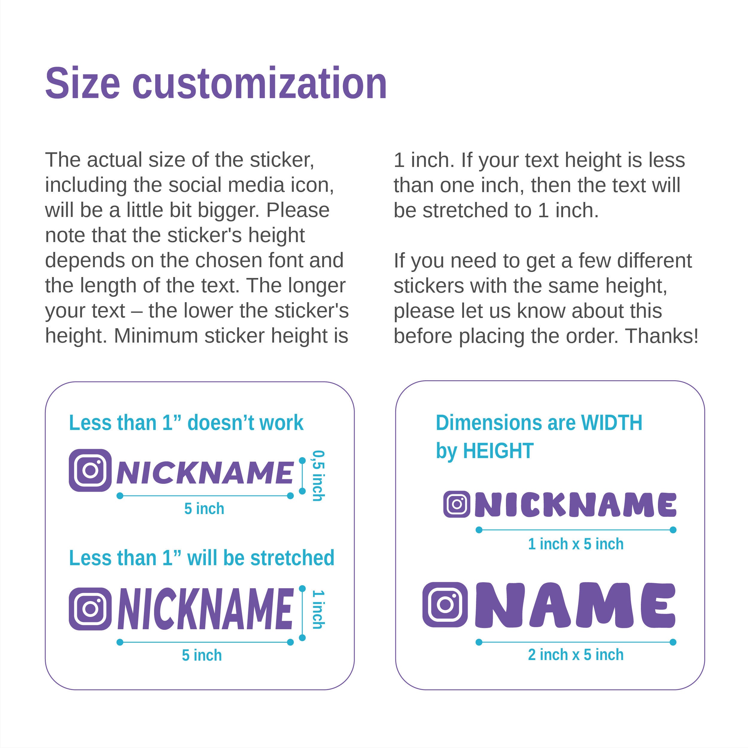 Custom Vinyl Social Media Stickers Customized Name Username Logo ...