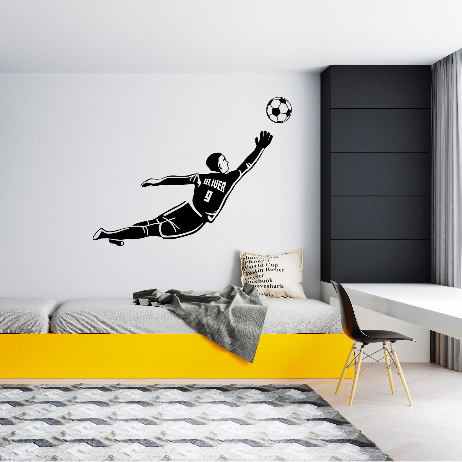 Soccer Wall Decor With Goalkeeper Catches a Soccer Ball - Durable ...