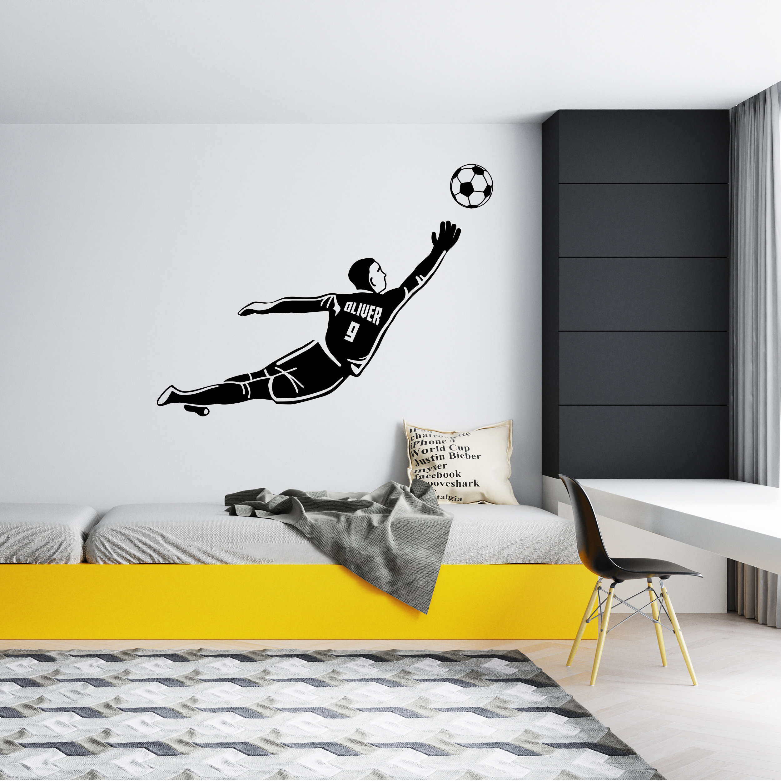 Soccer Wall Decor With Goalkeeper Catches a Soccer Ball - Durable ...