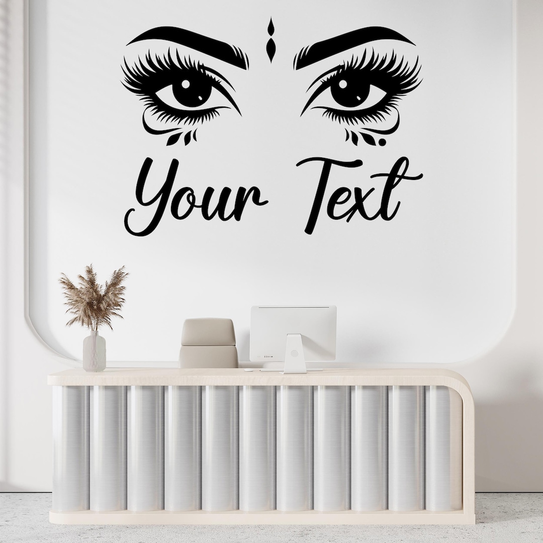 Eyelashes Decals for Walls - Makeup Room Decal - Eyebrow Wall Sticker ...
