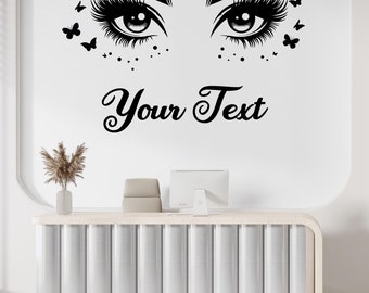 Eye Wall Decal Sticker Makeup Room Decal Eye Lash Wall Decal Eye Wall ...