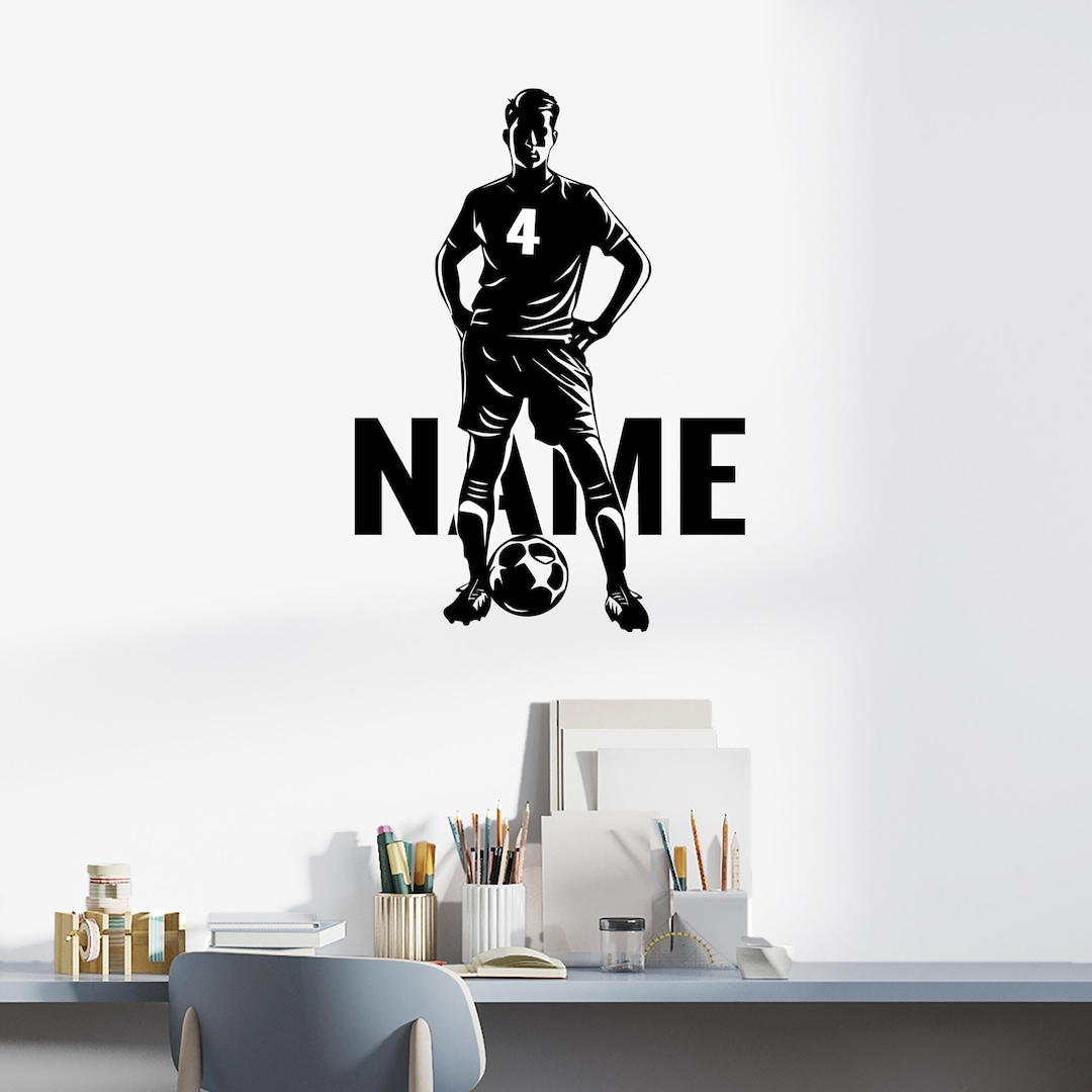 Wall Soccer Decal - Sports Personalized Wall Decals for Bedroom - Wall ...