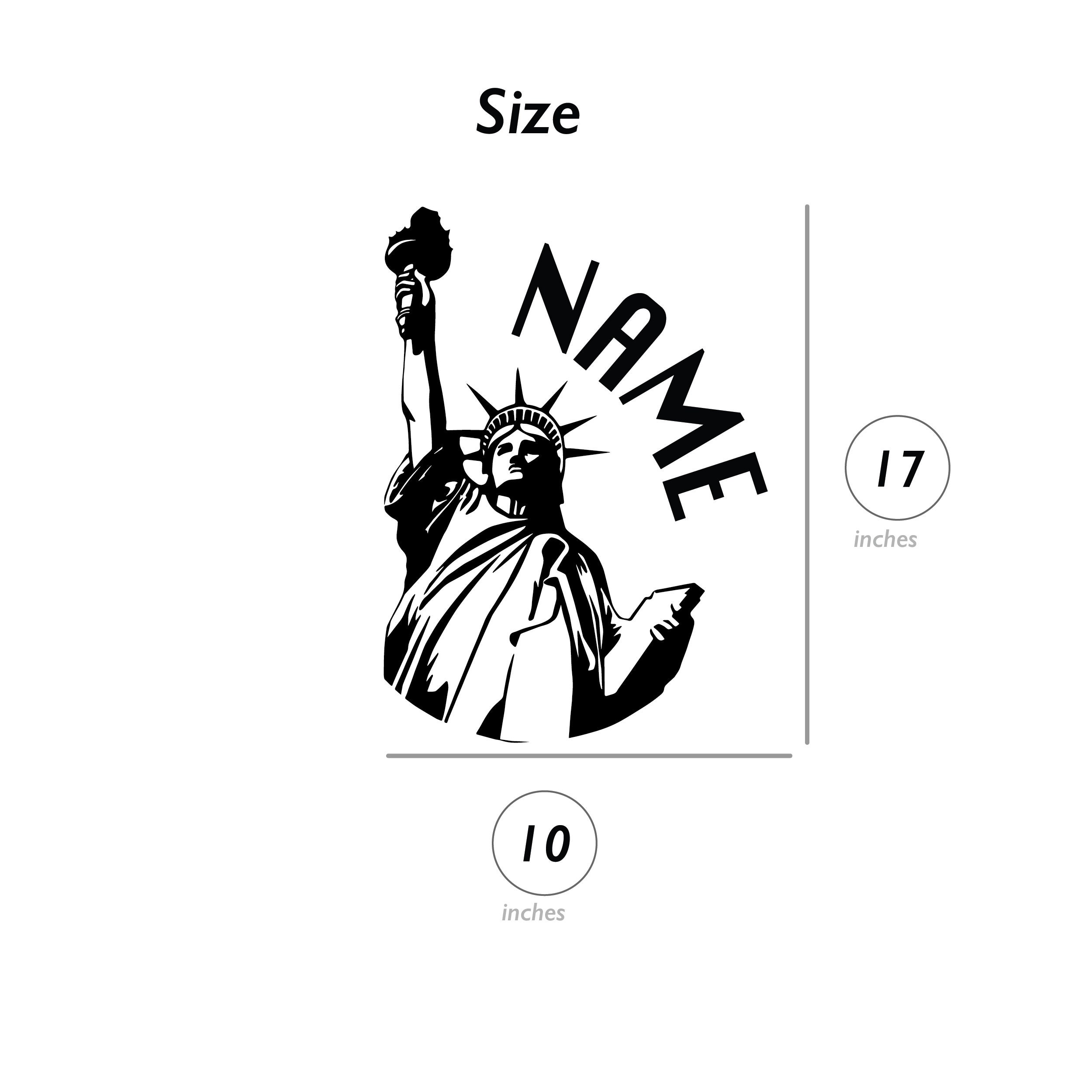 Statue of Liberty Car Decal With Personal Name Inscription -statue of ...