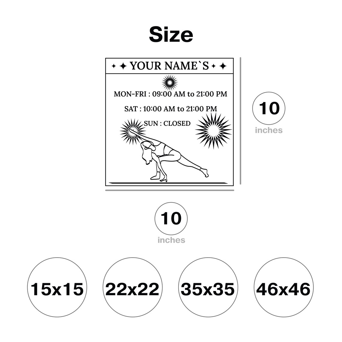 Personalized Name Yoga Decals for Front Door With Girl Doing Yoga ...