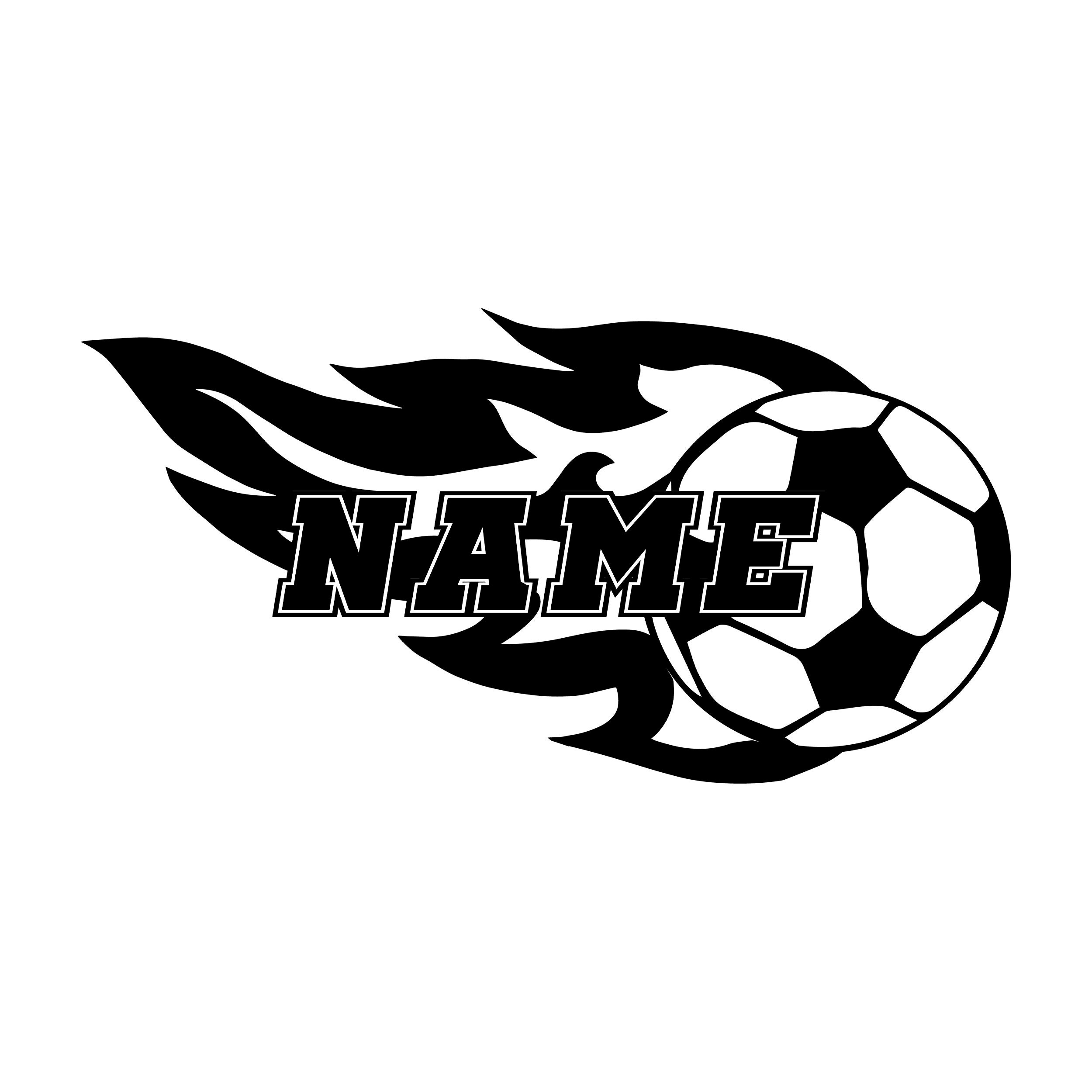 Soccer Wall Decor Decal With Soccer Ball on Fire Flames-easily-applied ...