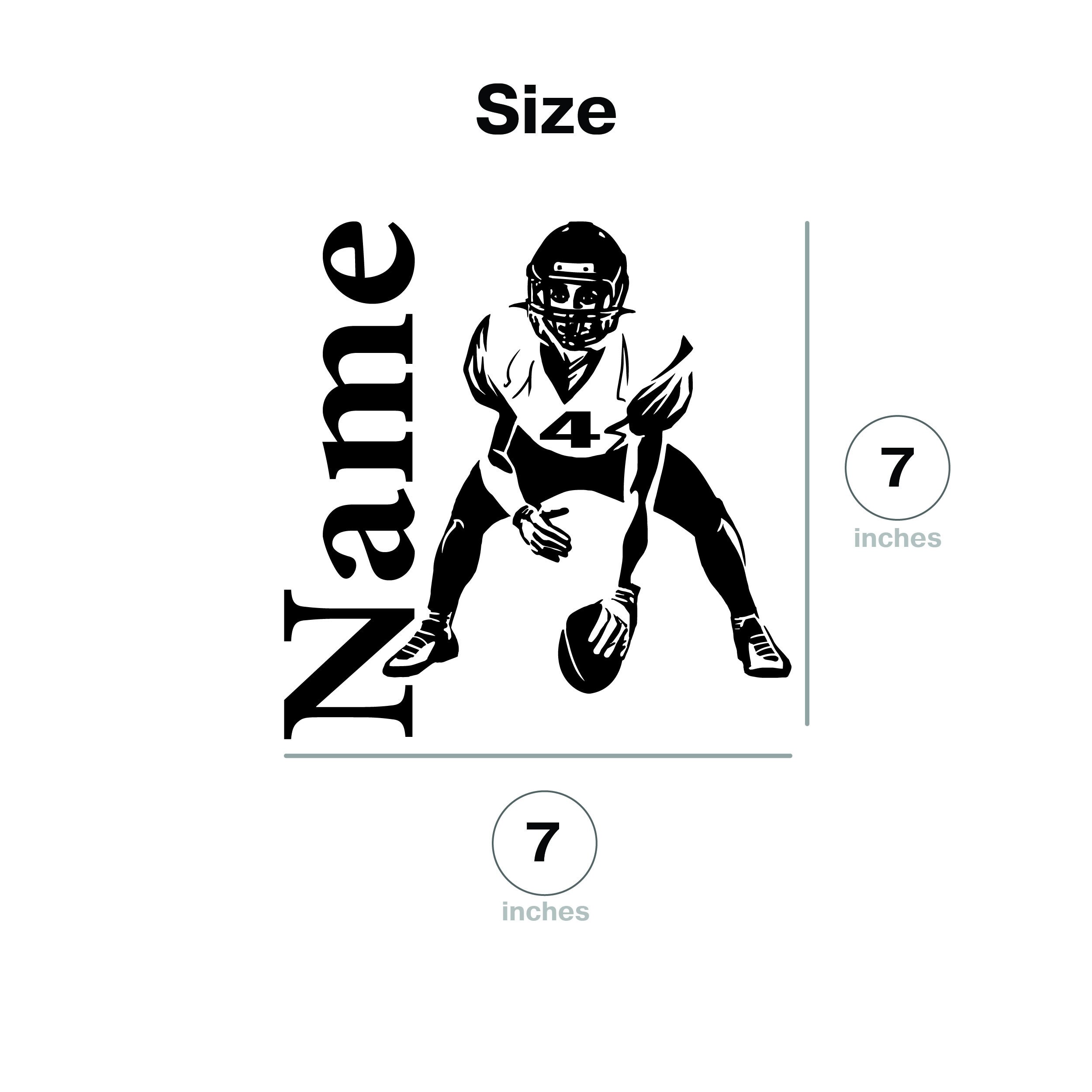 Personalize Named Boy Wall Decal With Sitting American Football Player ...