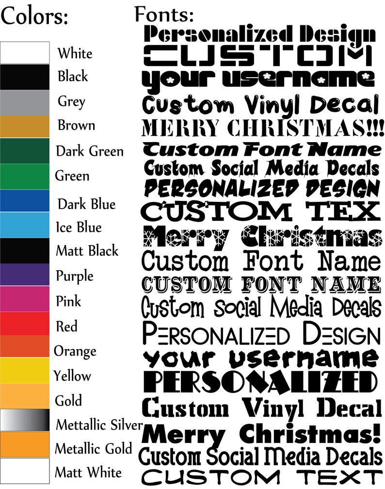 Personalized Design Your Own Name - Custom Text Vinyl Sticker Car ...