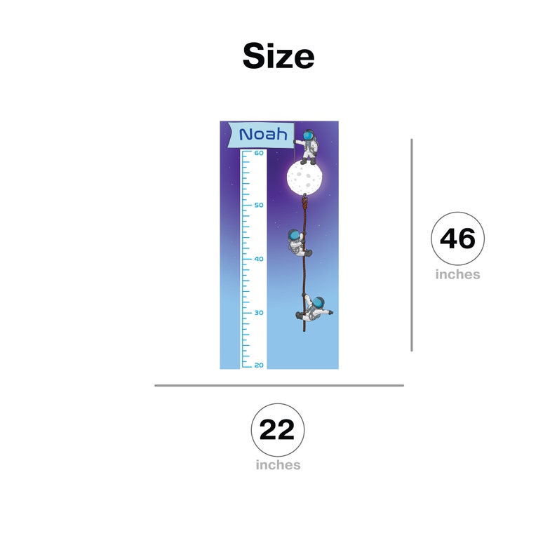 Cool Astronaut in Space Height Chart for Children Decor - Etsy
