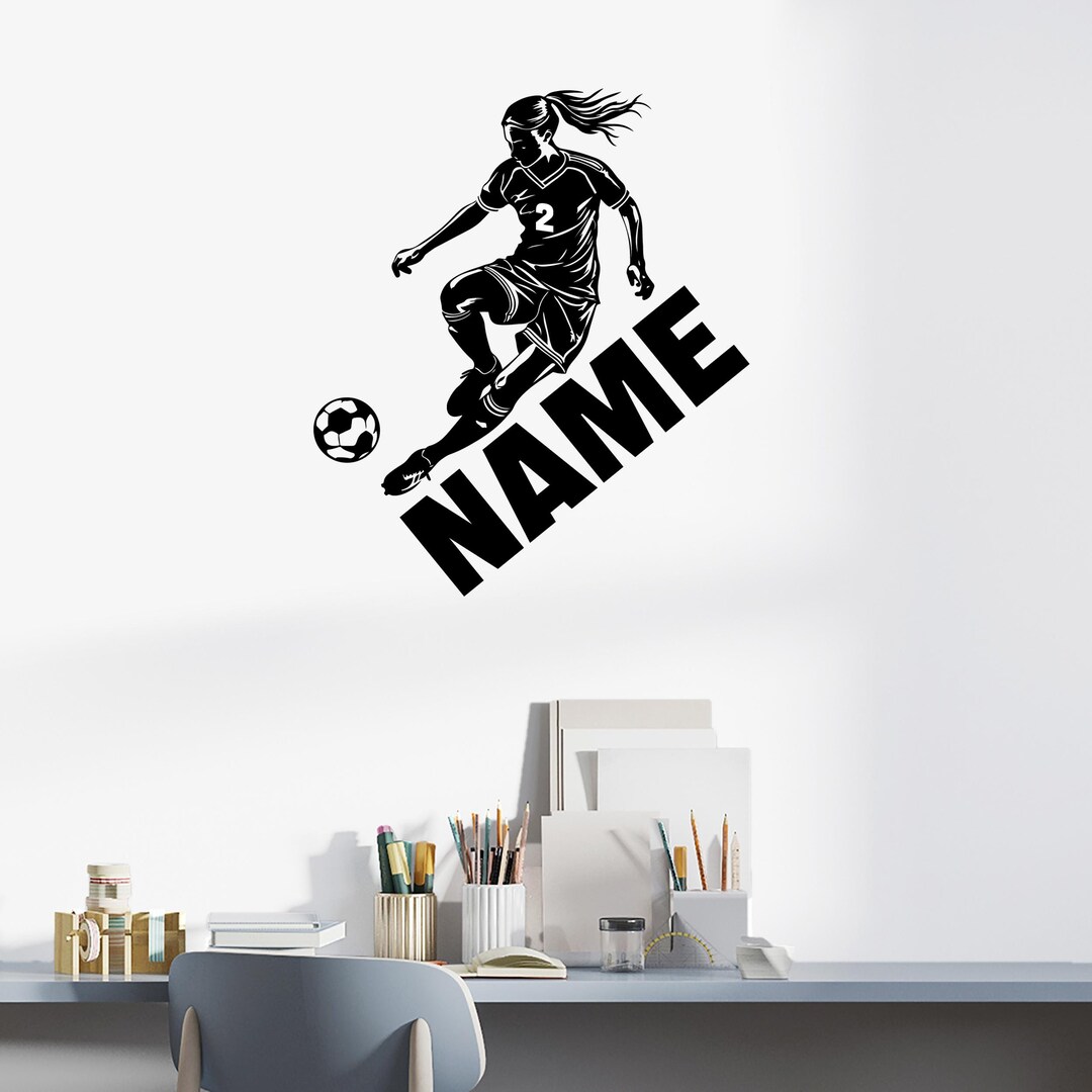Wall Decals Soccer - Soccer Wall Decals - Vinyl Soccer Player Wall ...