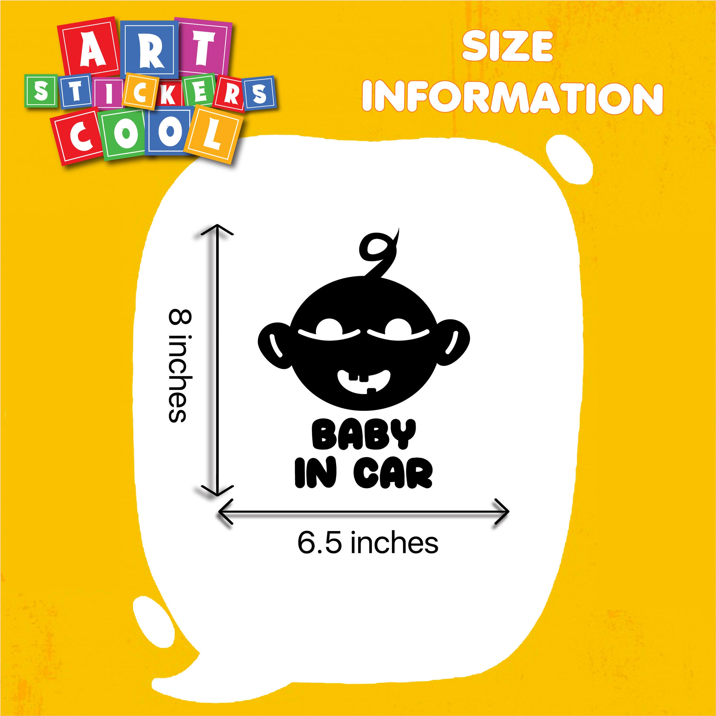 Baby in the Car Stickers - Baby on Board Car Sticker Adorable Baby in ...