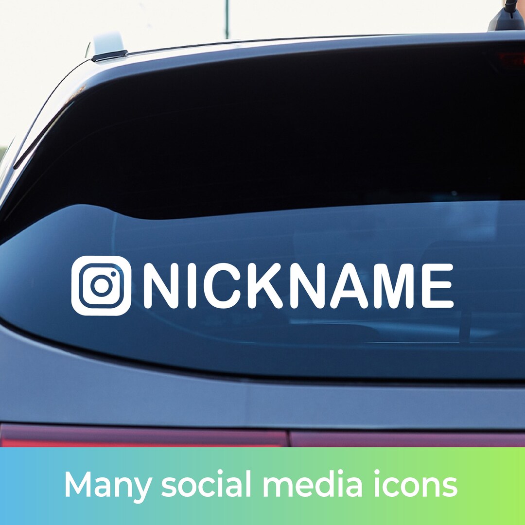 Personalized Custom Text With Social Media Icons Decals Vinyl Decals ...