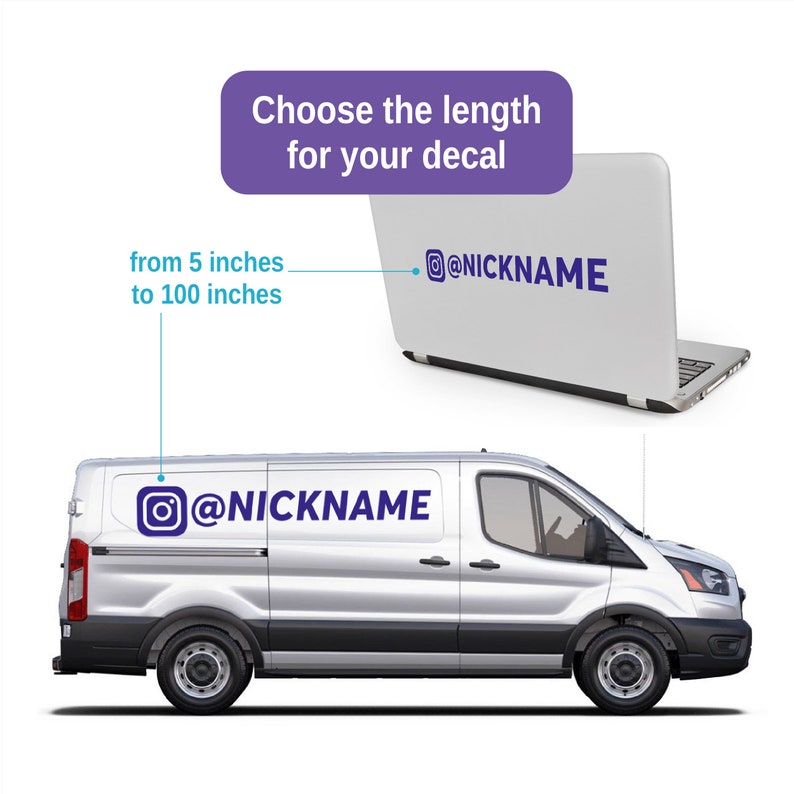 Custom Vinyl Social Media Stickers Customized Name Username Logo ...