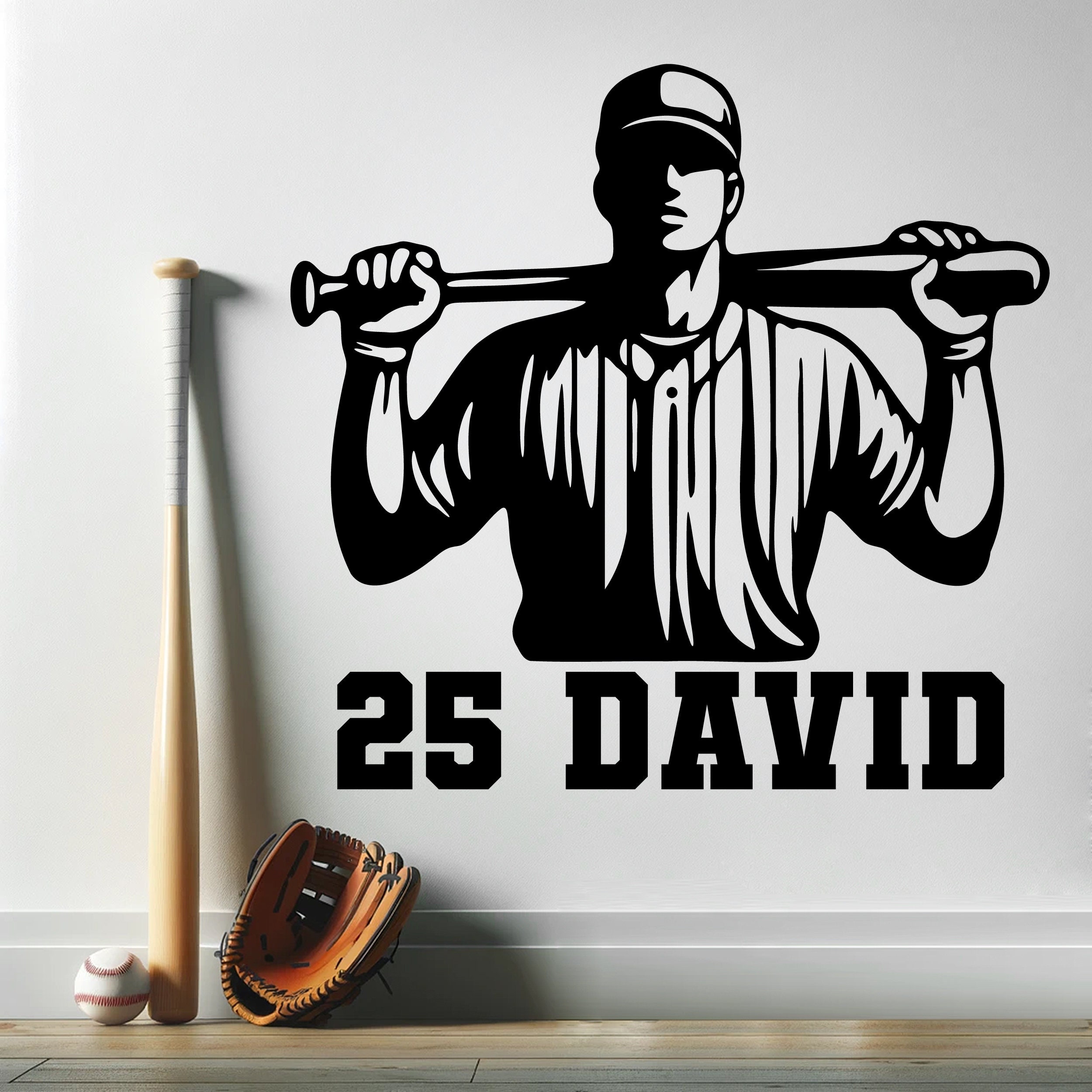 Baseball Wall Decals for Boys Room Personalized Baseball Name Sticker ...