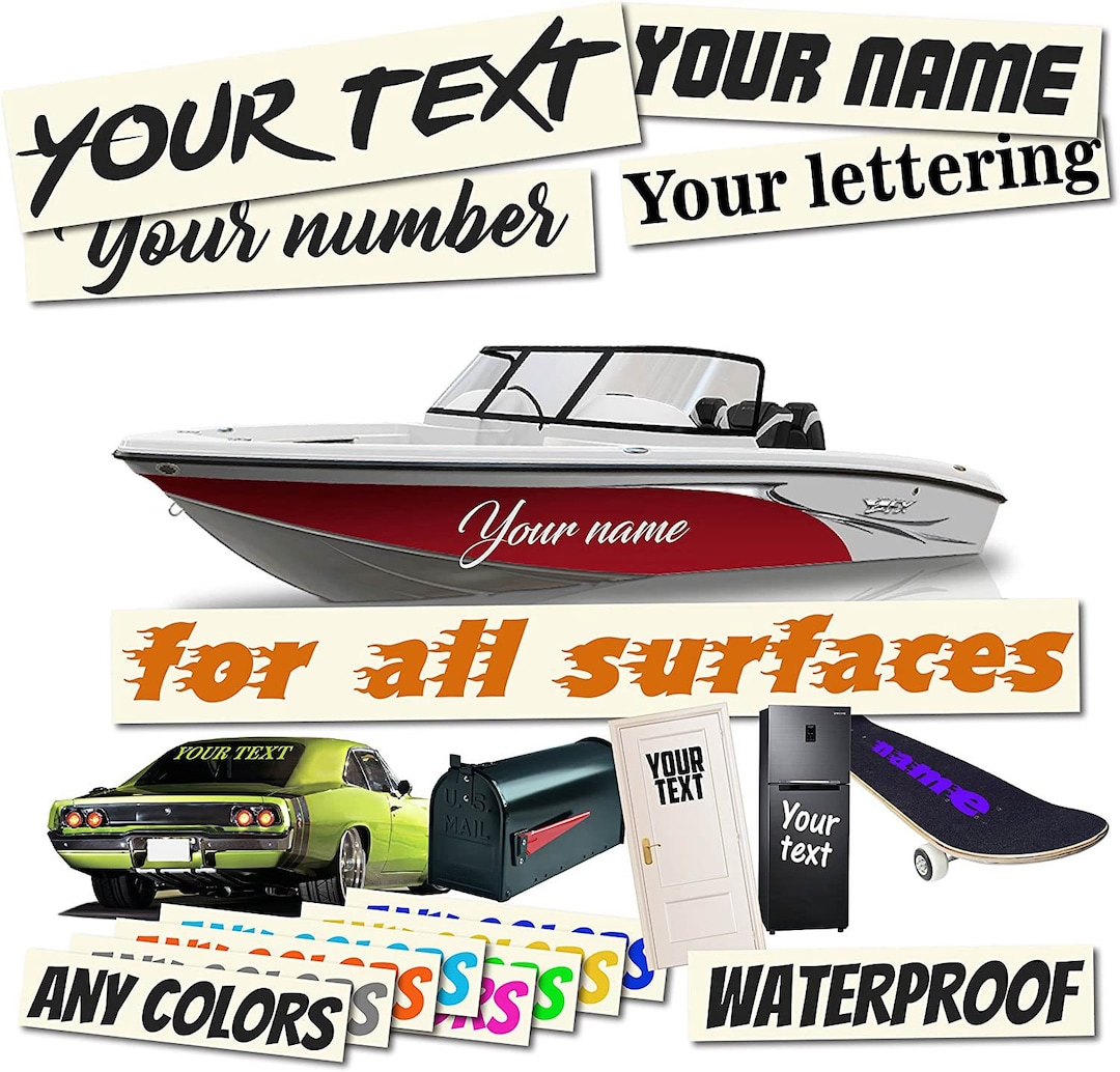 Personalized Vinyl Sticker With Your Own Custom Text Name Number ...