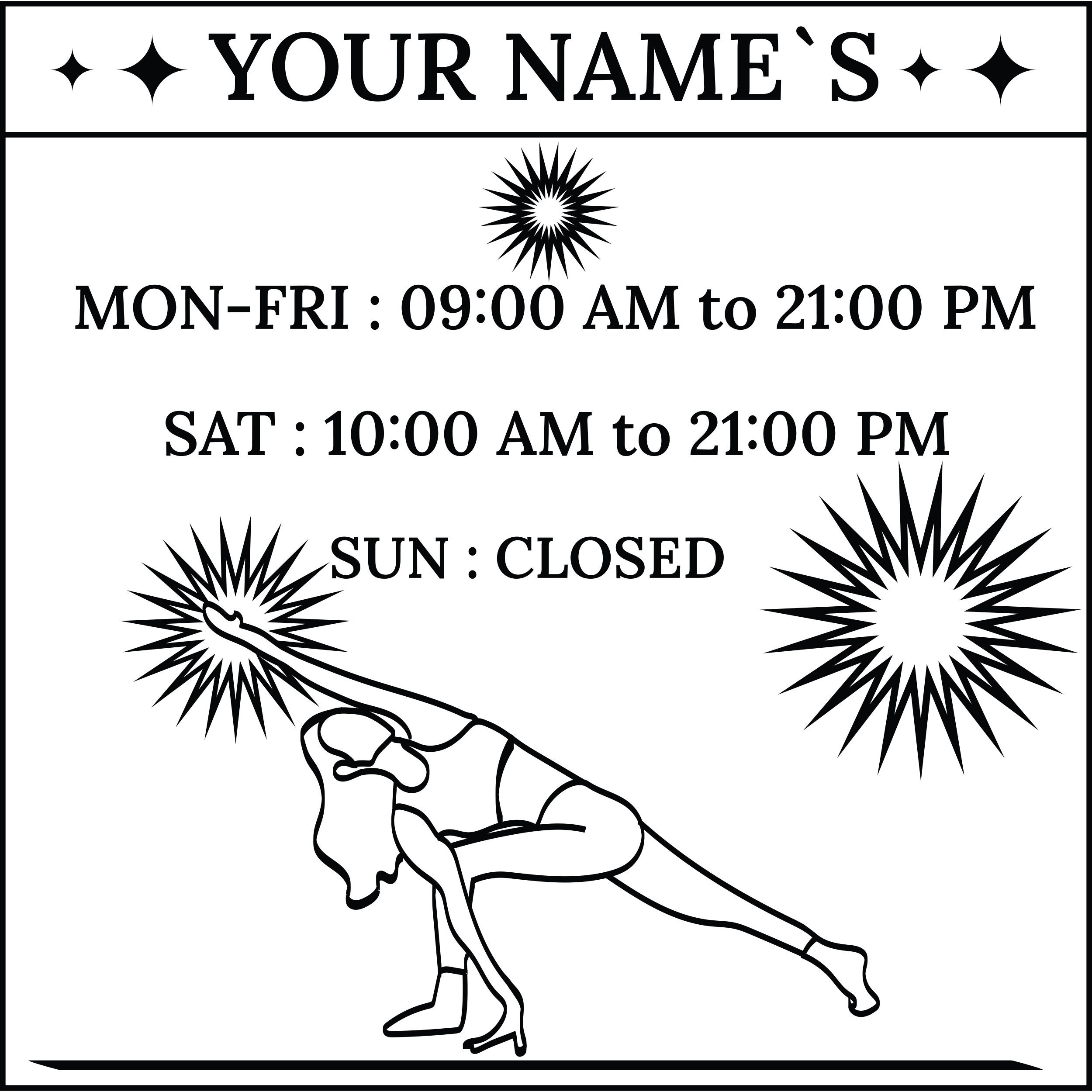 Personalized Name Yoga Decals for Front Door With Girl Doing Yoga ...