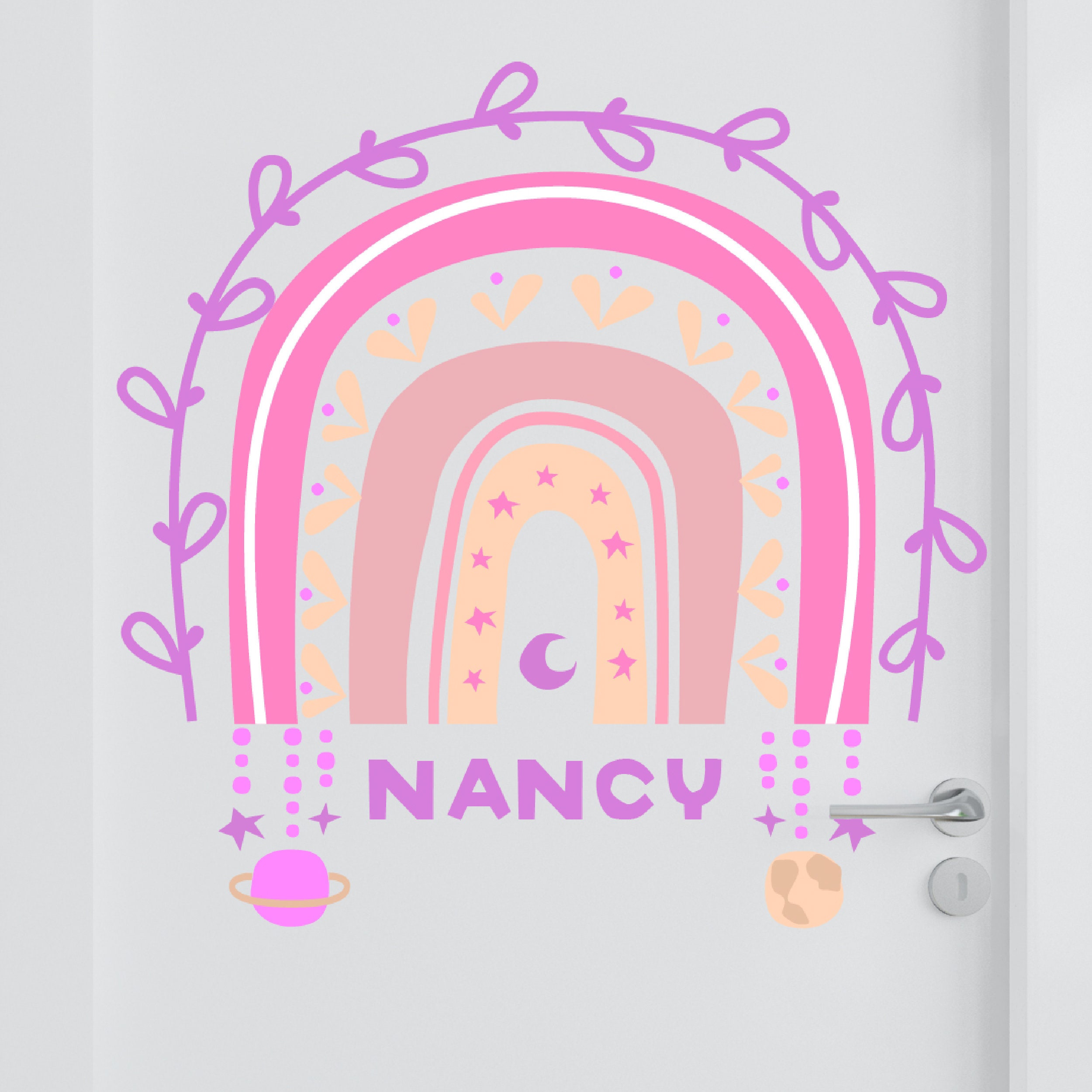 Personalized Boho Rainbow Wall Stickers Add a Pop of Color to Your ...