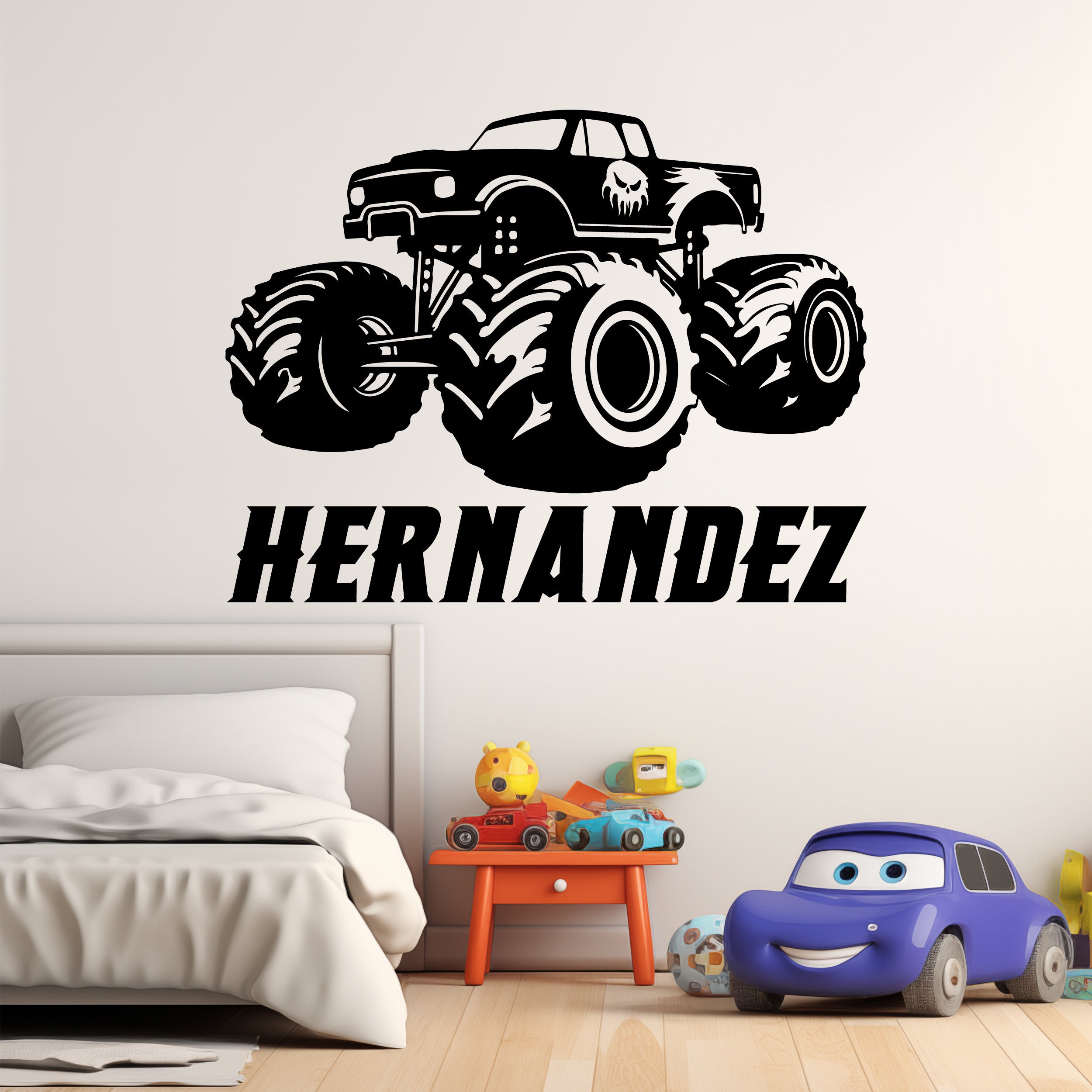 Large Monster Truck Stickers - Monster Truck Bedroom Decor for Boys ...