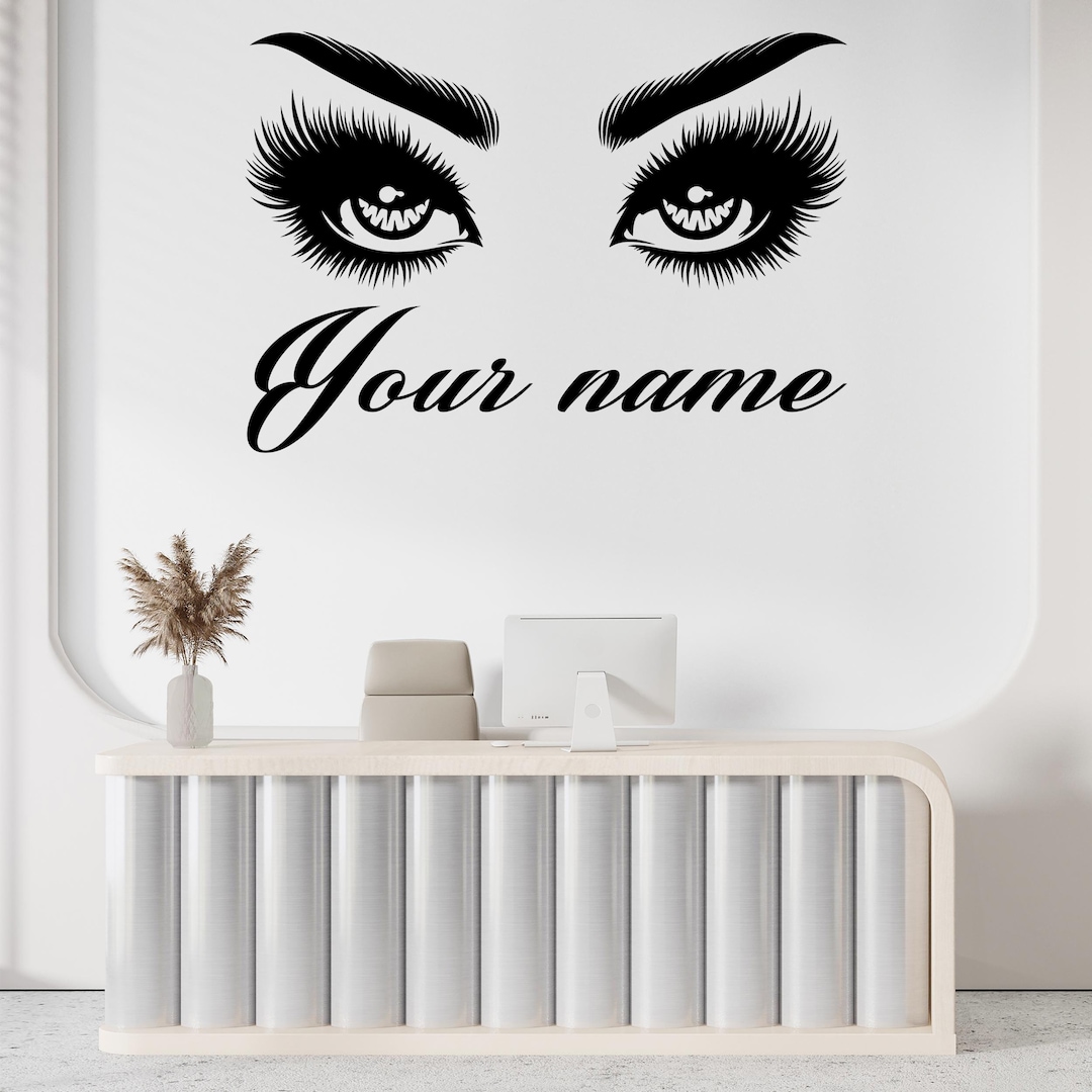 Eyelash Wall Decor Sticker - Makeup Room Decal - Eyelash Decal Wall ...