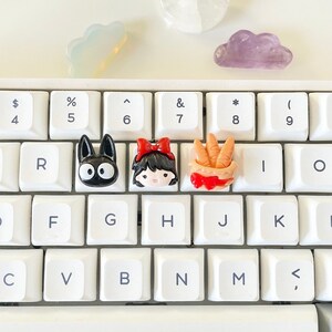 Kawaii Cartoon Keycaps | Kiki | Mechanical Keyboard | Black Cat Keycap ...