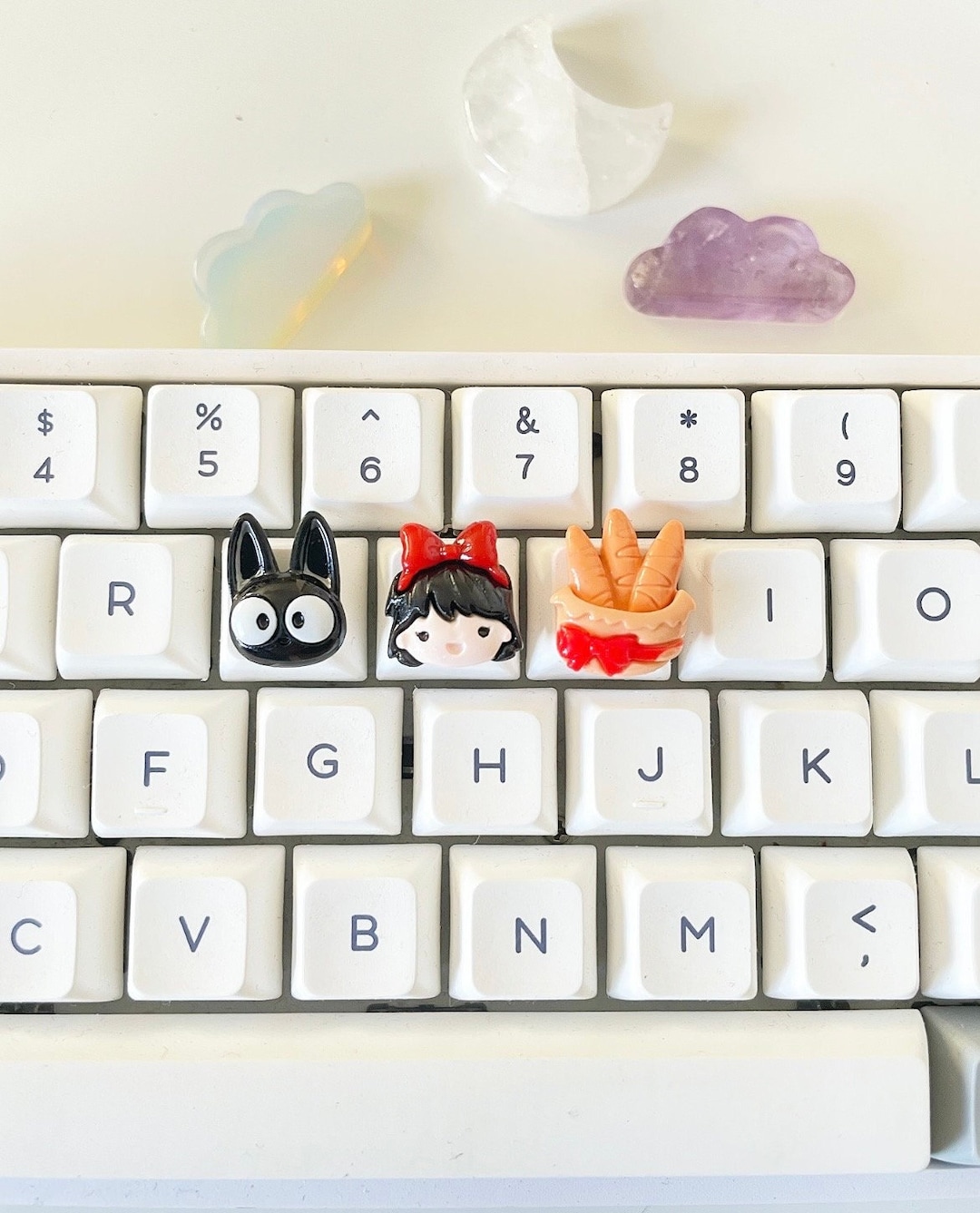 Kawaii Cartoon Keycaps | Kiki | Mechanical Keyboard | Black Cat Keycap ...