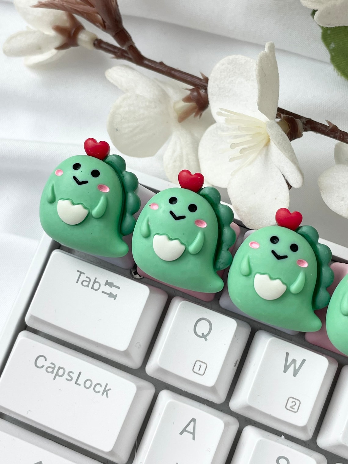 Spinning Dinosaur Keycap Kawaii 3D Keycaps Green Dino - Etsy