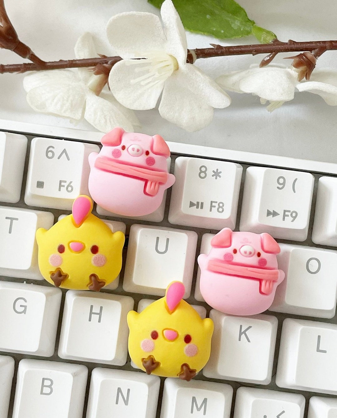 Pig and Chicken Keycap Kawaii Mechanical Keyboard Clear - Etsy
