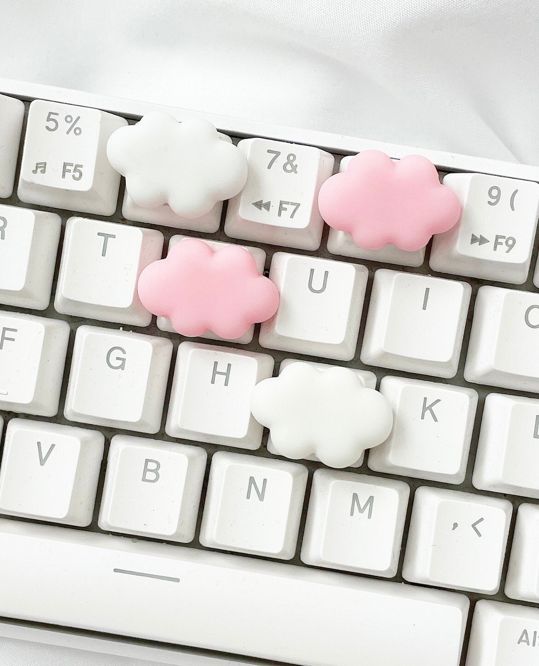 3D Cloud Keycap Cloud Sky Keycaps Mechanical Keyboard Pink Cloud White ...